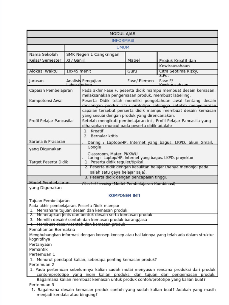 PDF 3 Modul Ajar Desain Kemasan | PDF
