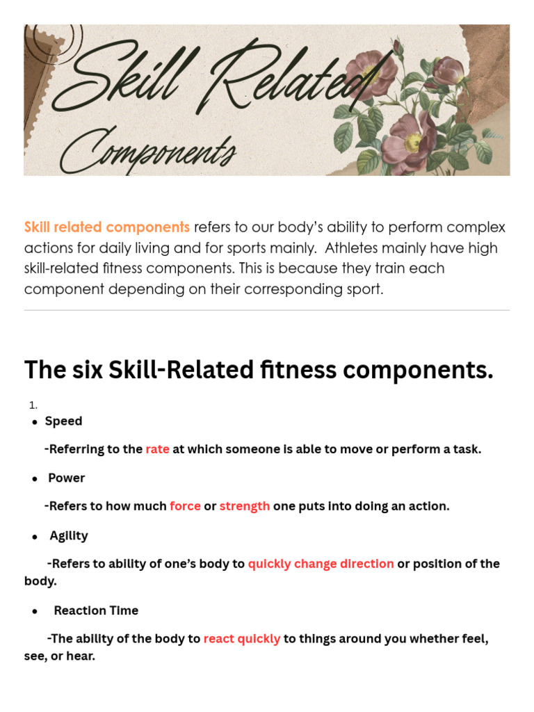 Skill Related Components - FGA | PDF