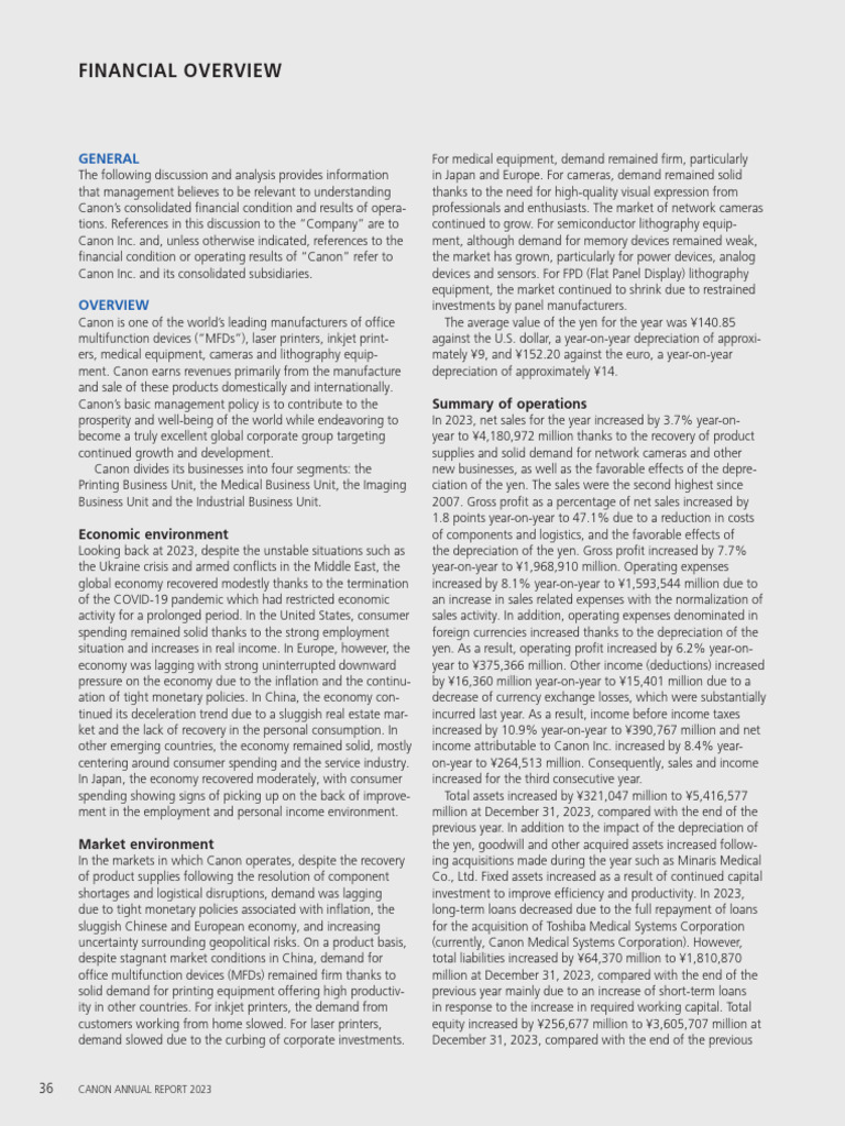Canon Annual Report 2023 38 55 | PDF | Goodwill (Accounting) | Finance & Money Management
