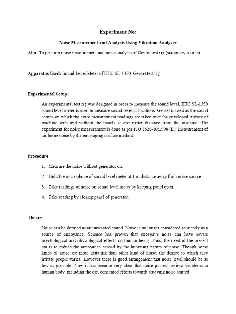 Noise Measurement | PDF