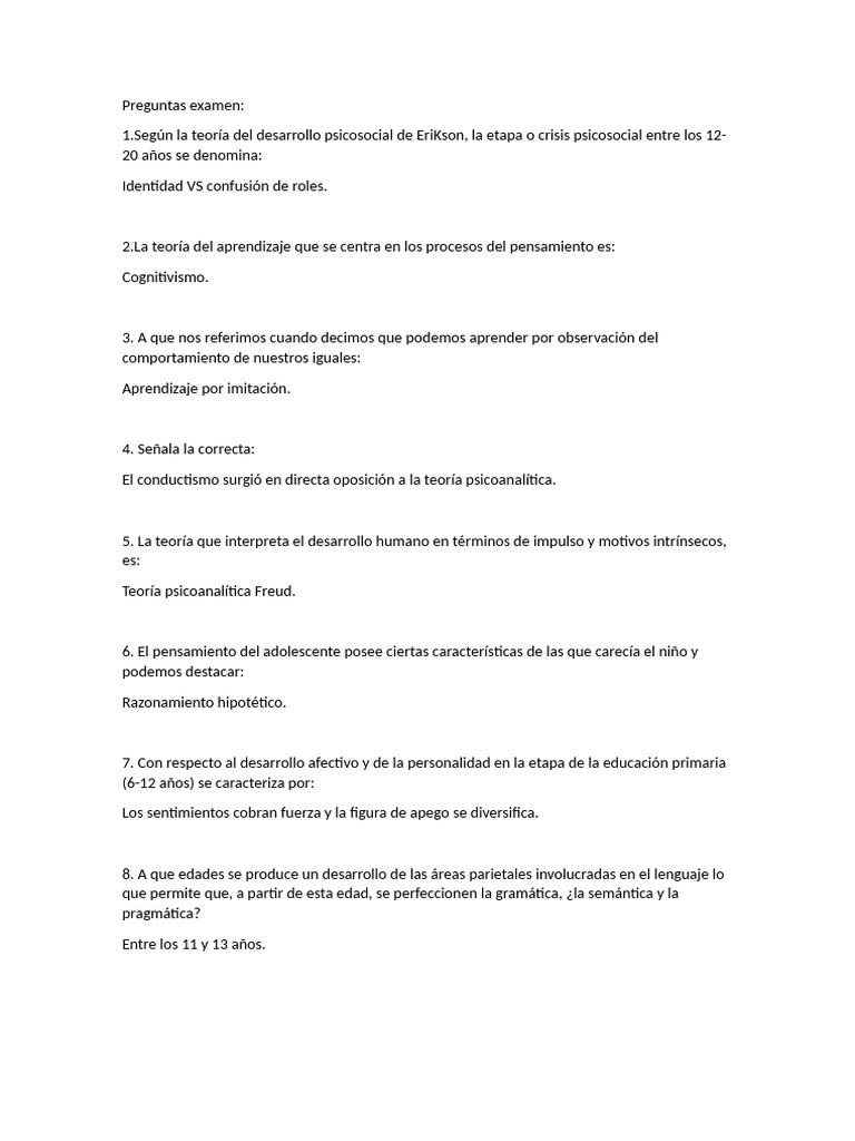 Posibles preguntas examen 1 | PDF