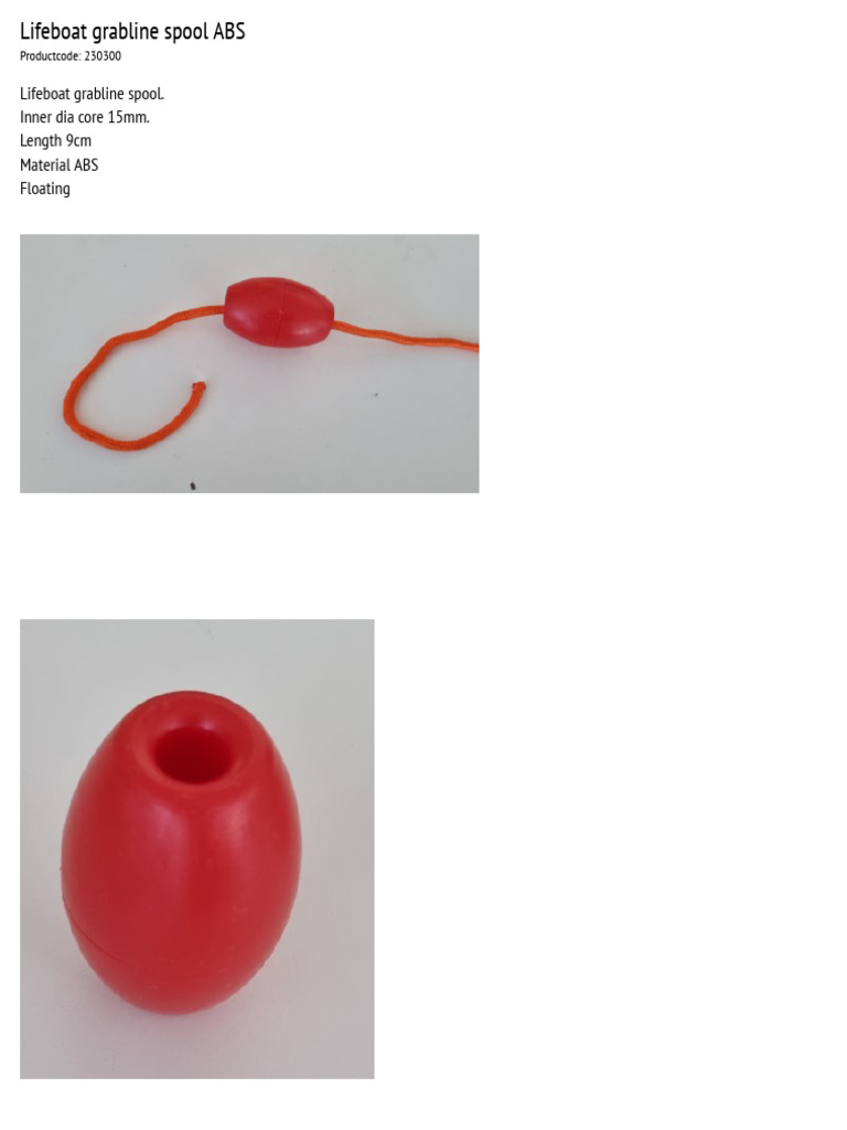 Traconed 230300 Lifeboat Grabline Spool Abs 2 | PDF