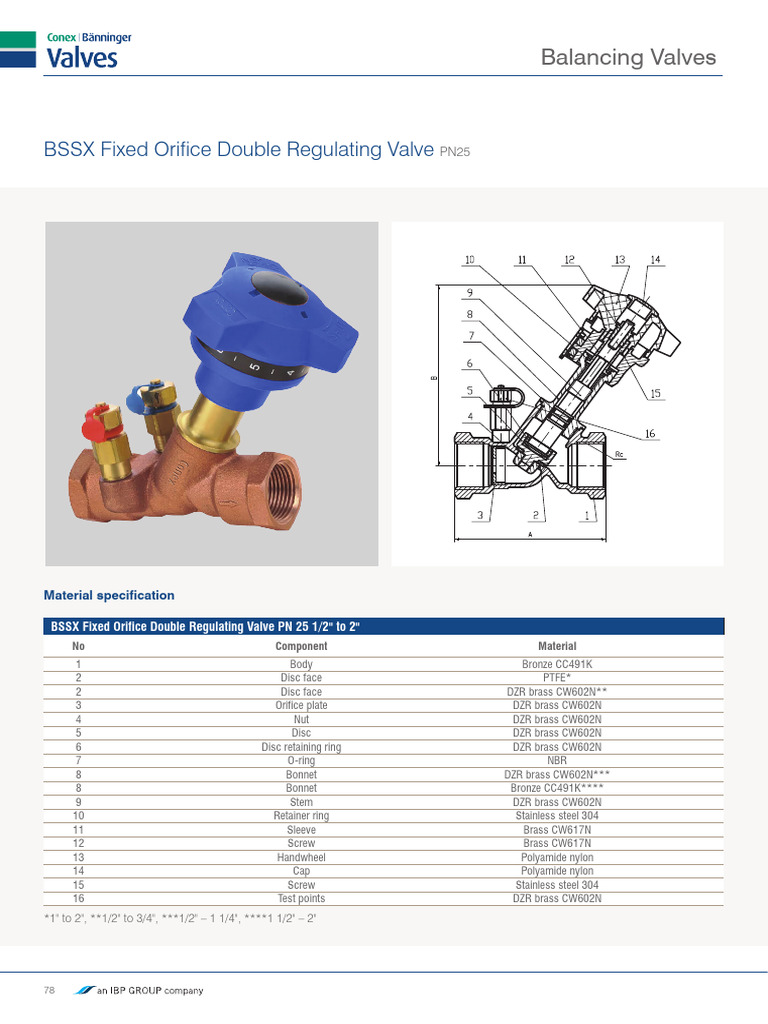BSSX Balance Valve Bronze (DRV) | PDF | Valve | Brass