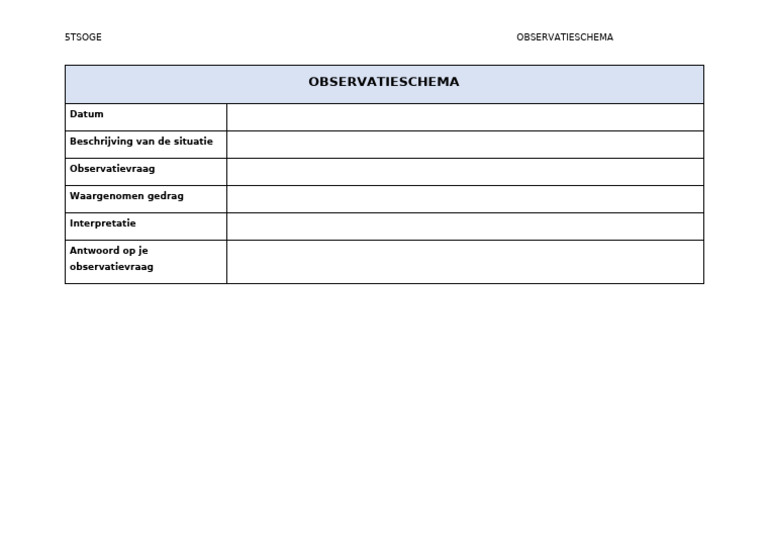 5tsoge Taakpersoonlijkheidsprofiel OBSERVATIESCHEMA | PDF