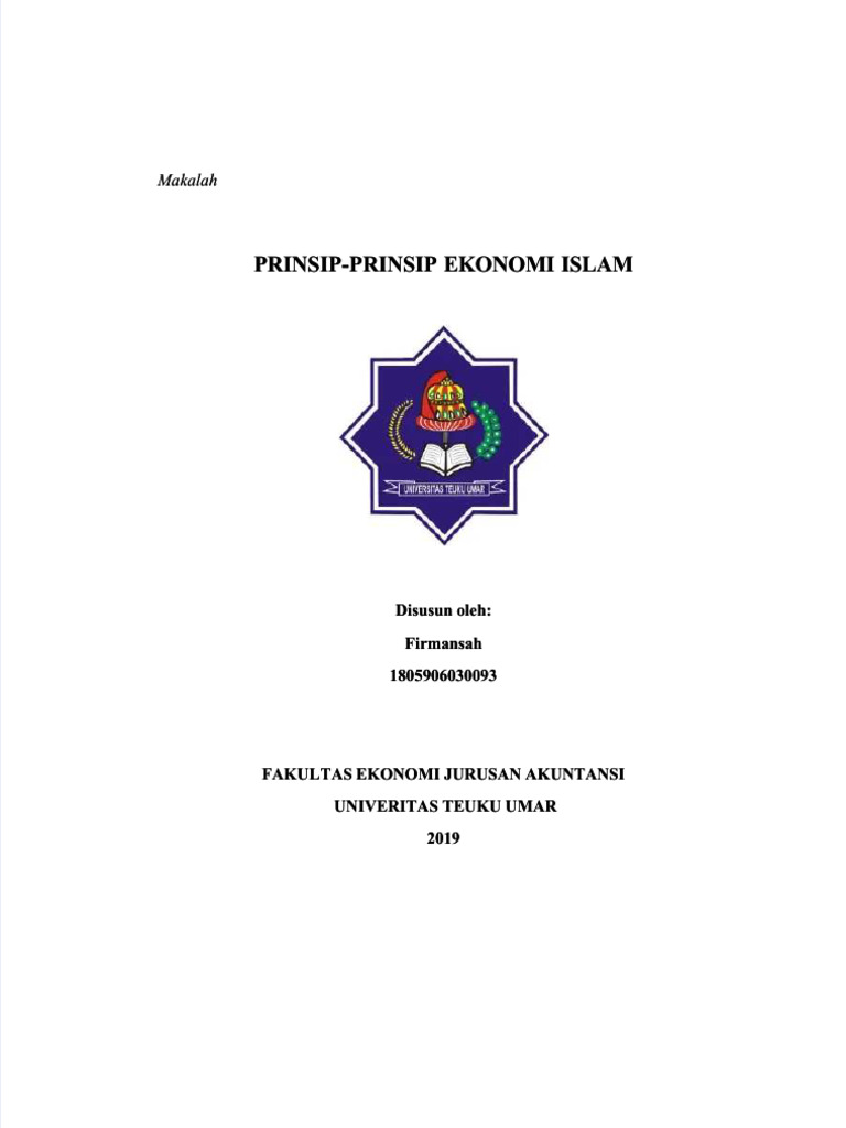 PDF Makalah Prinsip Ekonomi Islam Compress | PDF