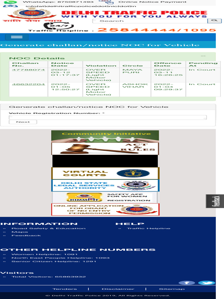Generate Challannotice NOC For Vehicle Delhitrafficpolice 2 | PDF