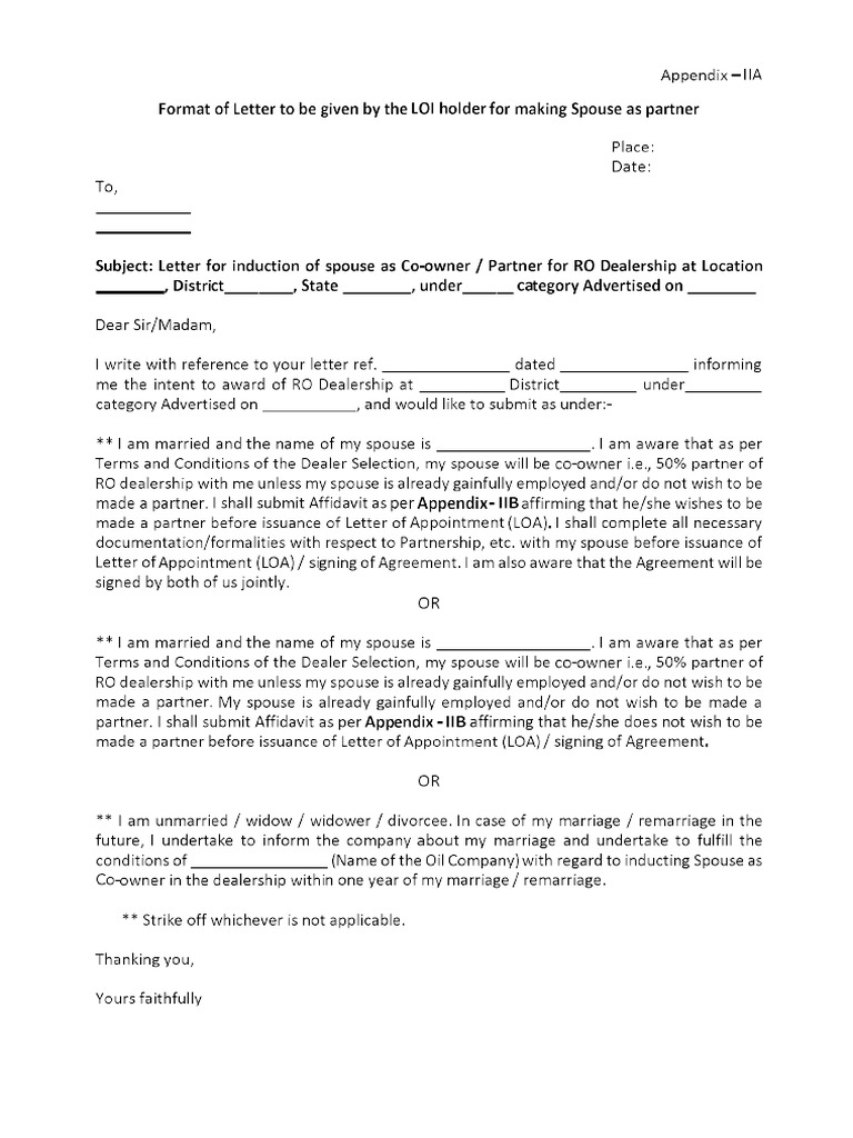 Appendix - IIA - Spouse - NRO COMM | PDF