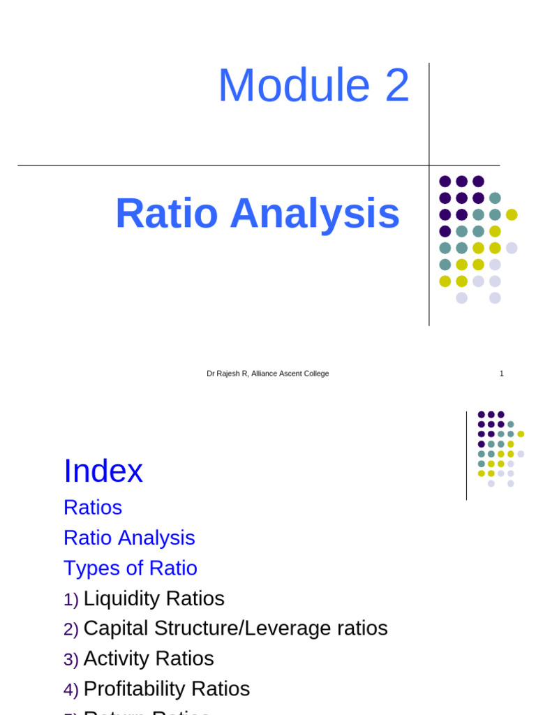 Unit 2 - Ratio Analysis | PDF