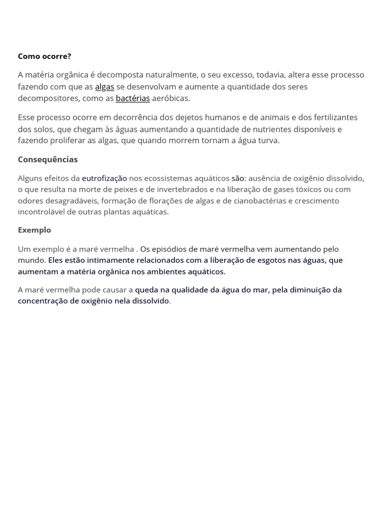 Algas Bactérias: Como Ocorre? | PDF