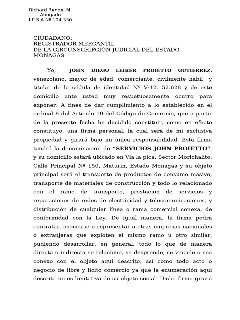 Firma Personal Anthony | PDF