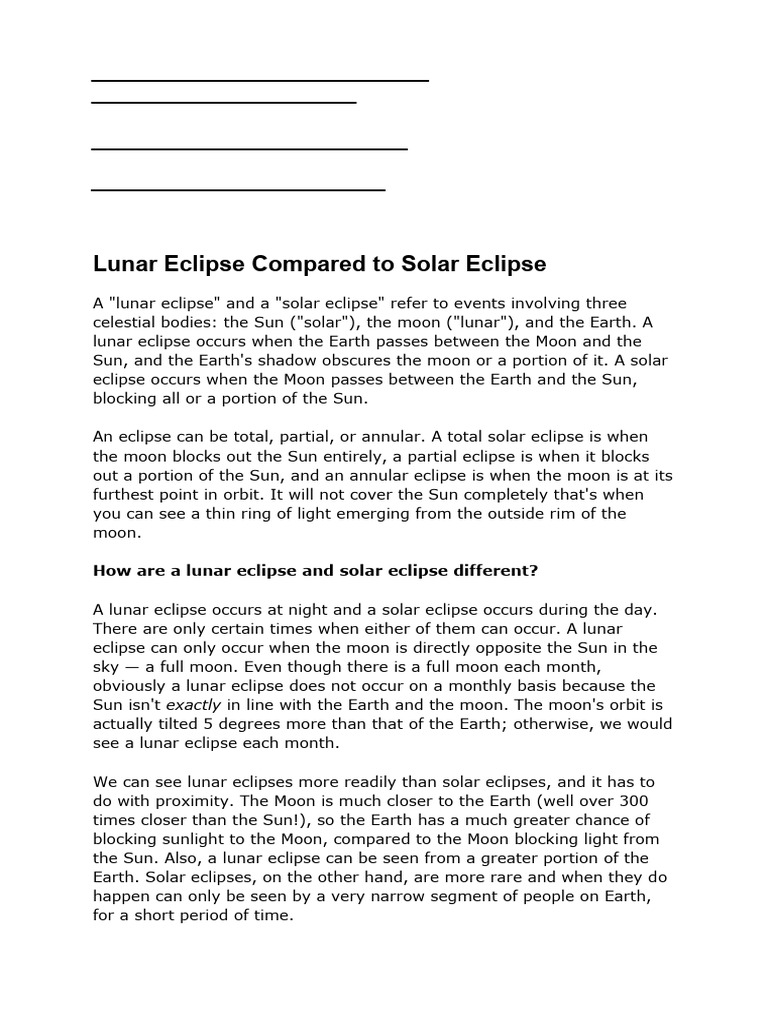 4. Lunar & Solar Eclipse | PDF