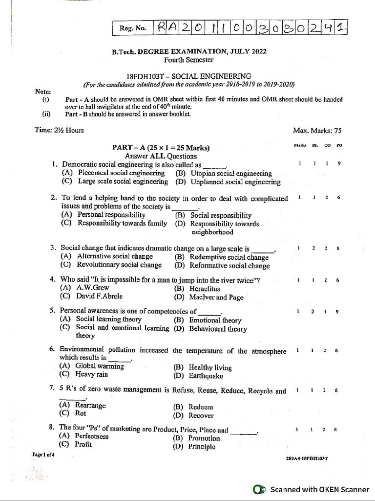 Social Engineering QP 2 | PDF