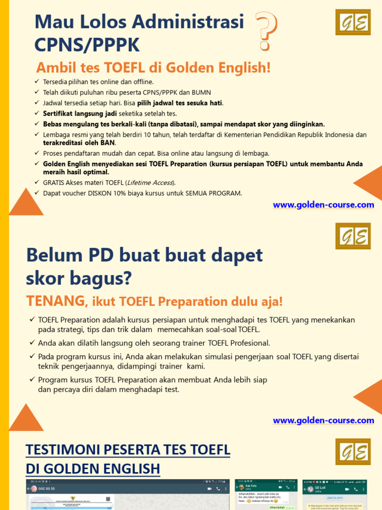 Katalog TOEFL Test 2023 - CPNS PPPK BUMN Updated Oct 2023 | PDF