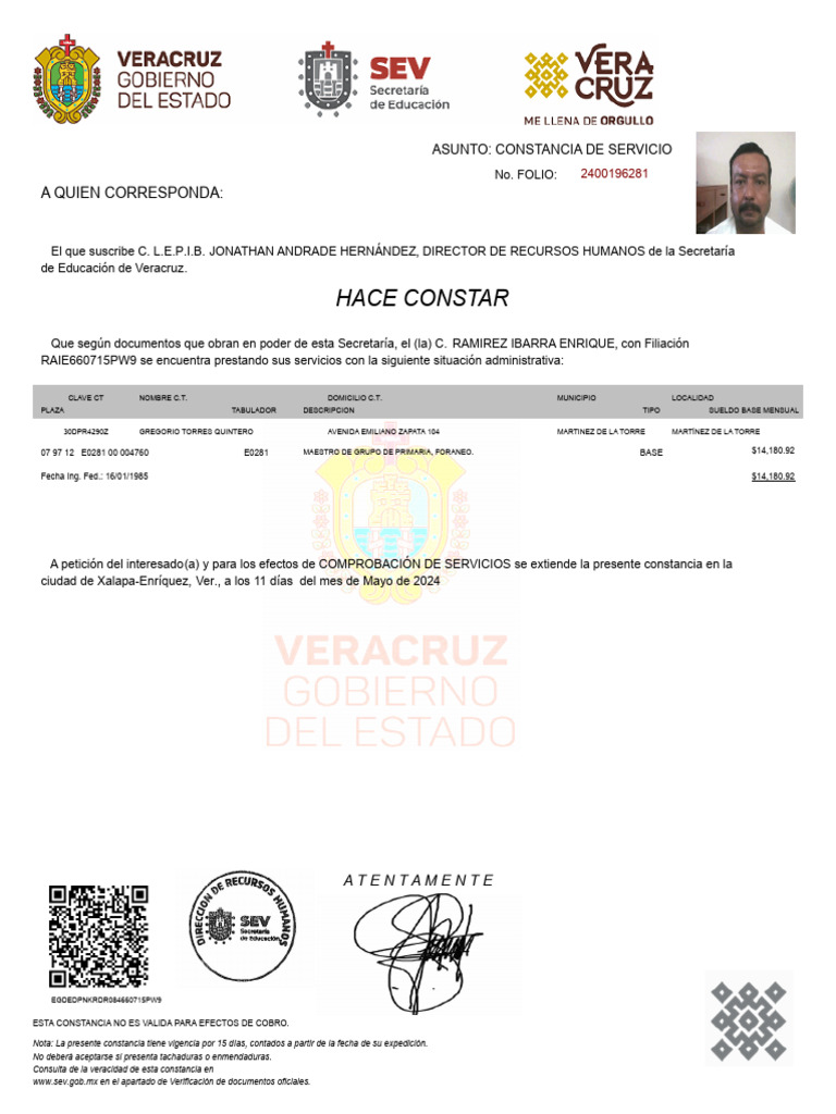 Constancia Sev | PDF