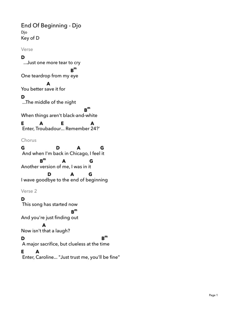 End of Beginning Djo | PDF