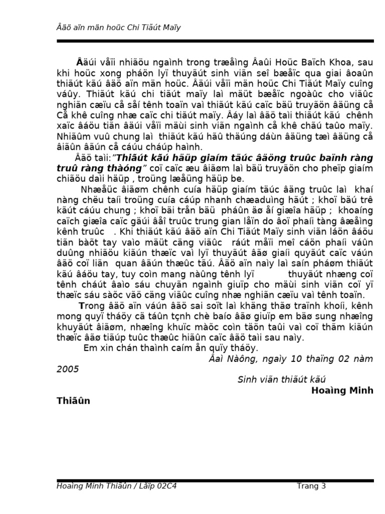 Do An Chi Tiet May (THIEN) | PDF