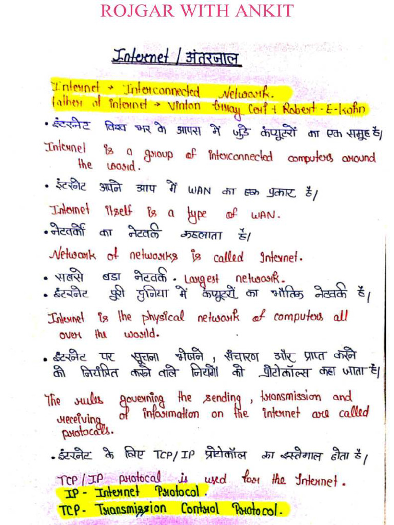 205) Computer Knowledge by Shivam Sir INTERNET | PDF