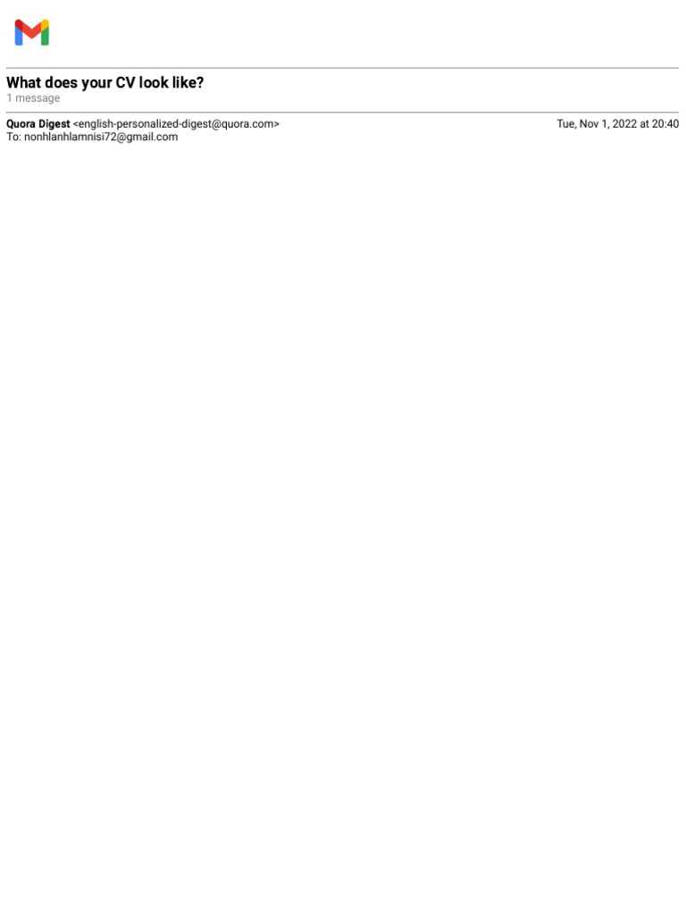 Gmail - What Does Your CV Look Like | PDF