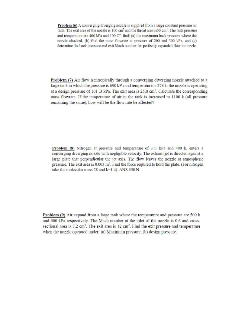 Sheet 2 Gas Dynamics | PDF