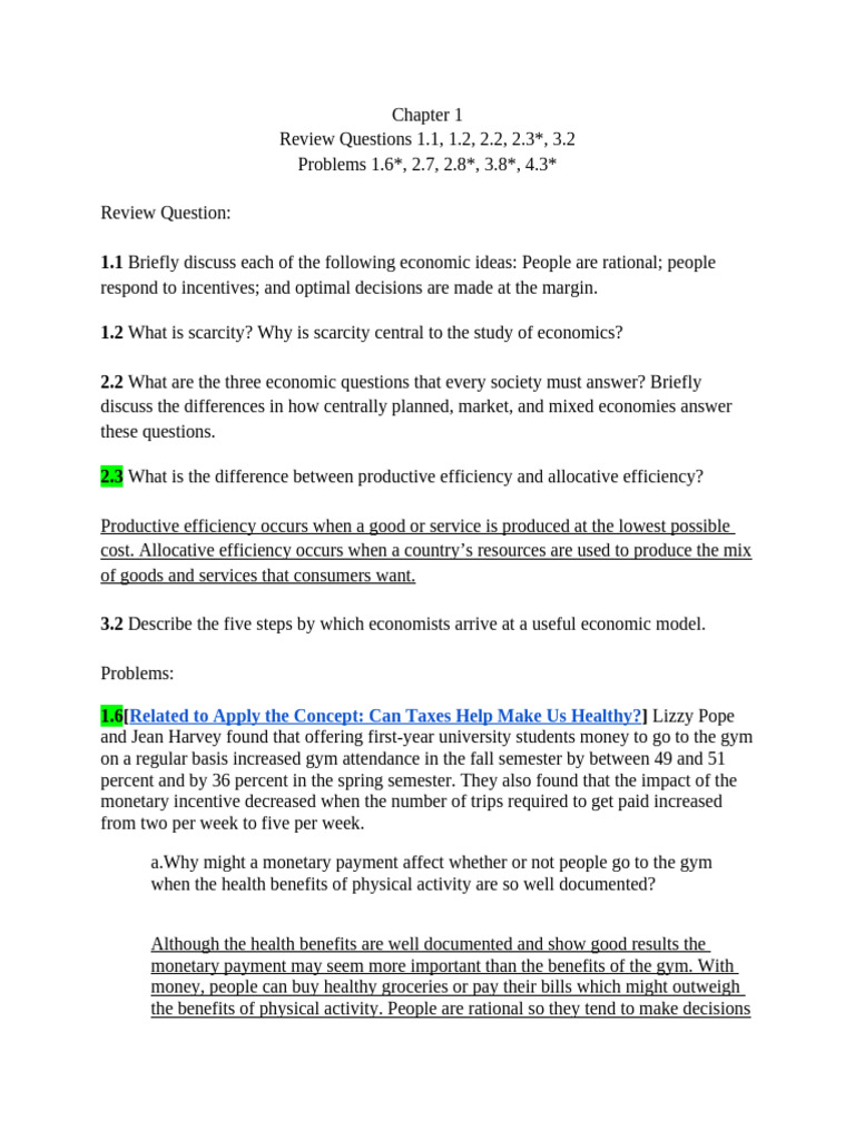 Micro Chapter 1 HW | PDF