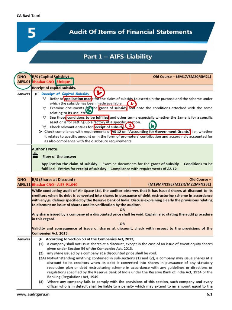 05 Audit of Items of Financial Statements | PDF