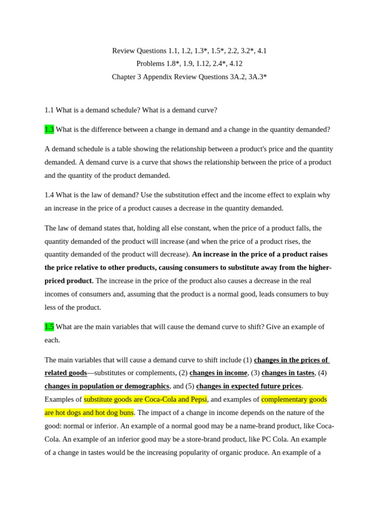 Microecon CHP 3 HW | PDF
