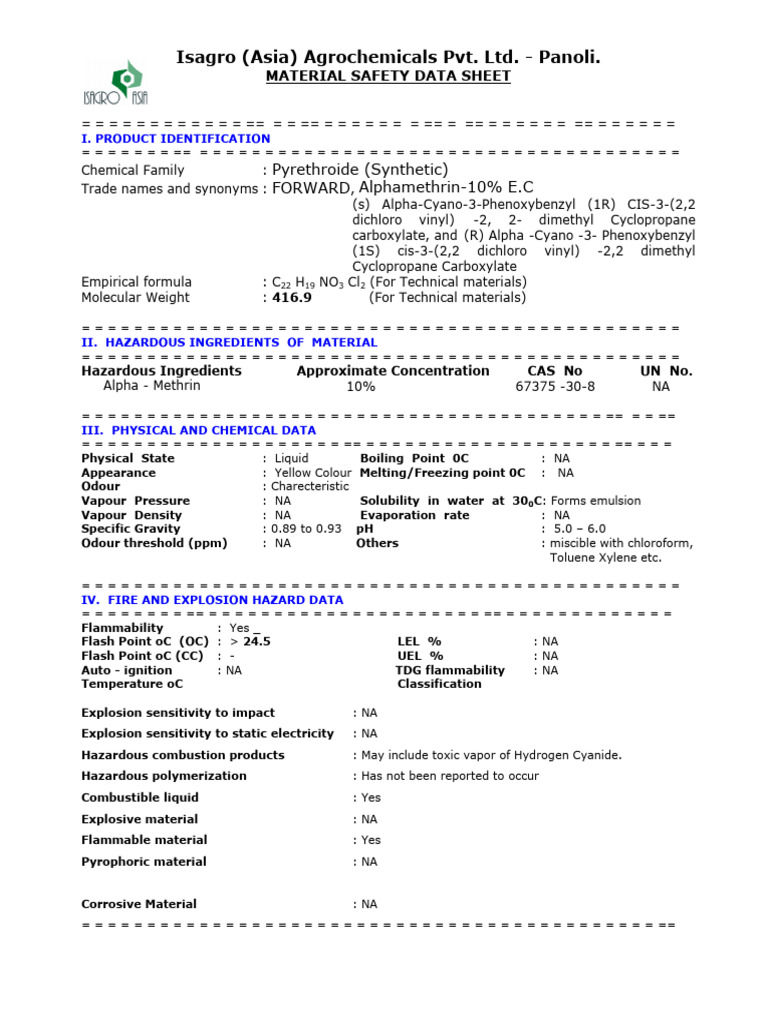 Bayer Forward Msds | PDF