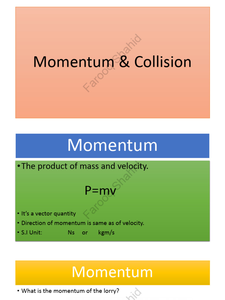 Momentum & Collision IGCSE Sdy5ttt | PDF