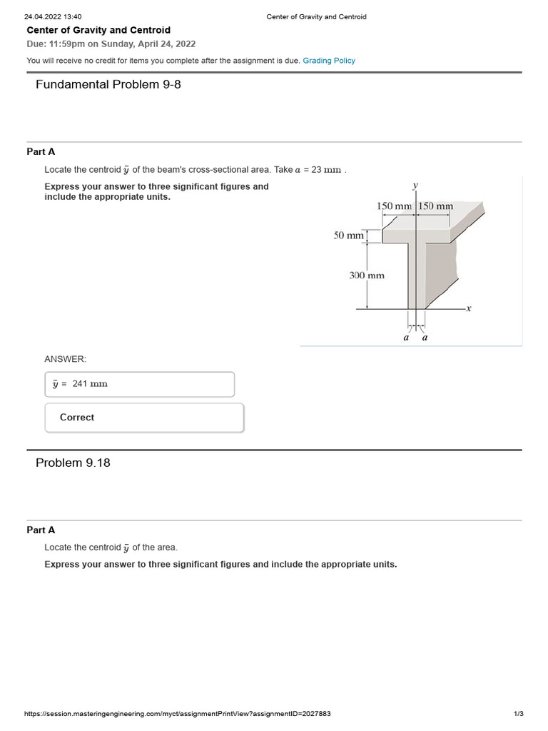 Center of Gravity and Centroid_printout | PDF