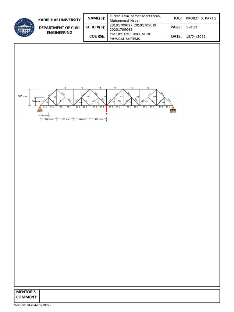 civ truss brifge report | PDF