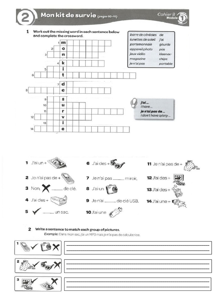Mon Autoportrait, Workbook B, Page 3. Adapted, Background | PDF