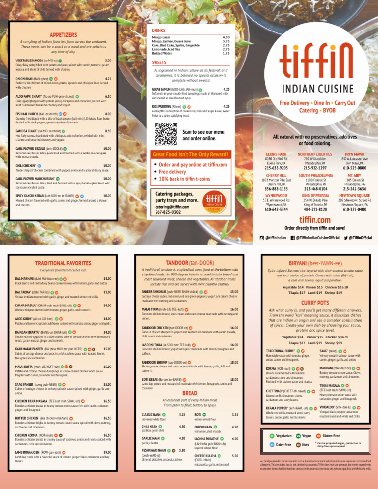 Tiffin Takeout Menu | PDF