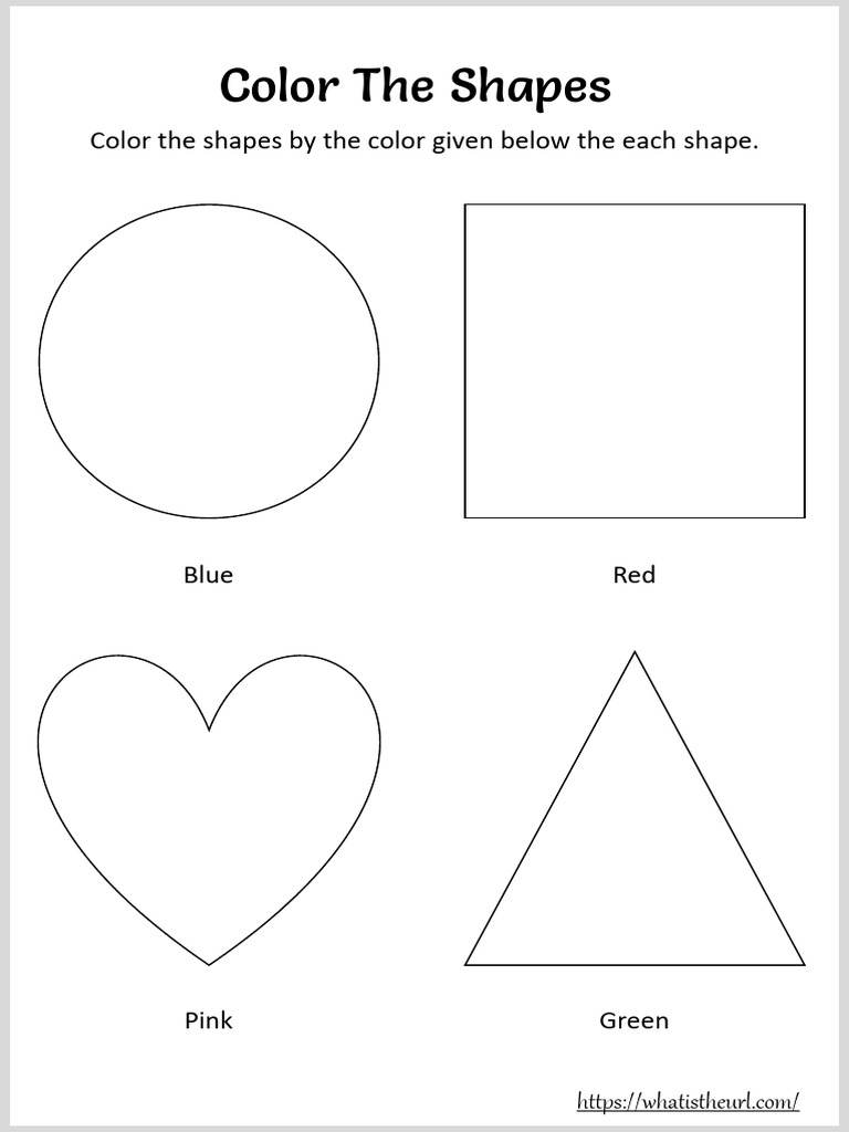 Color The Shapes Worksheets For Kindergarten | PDF