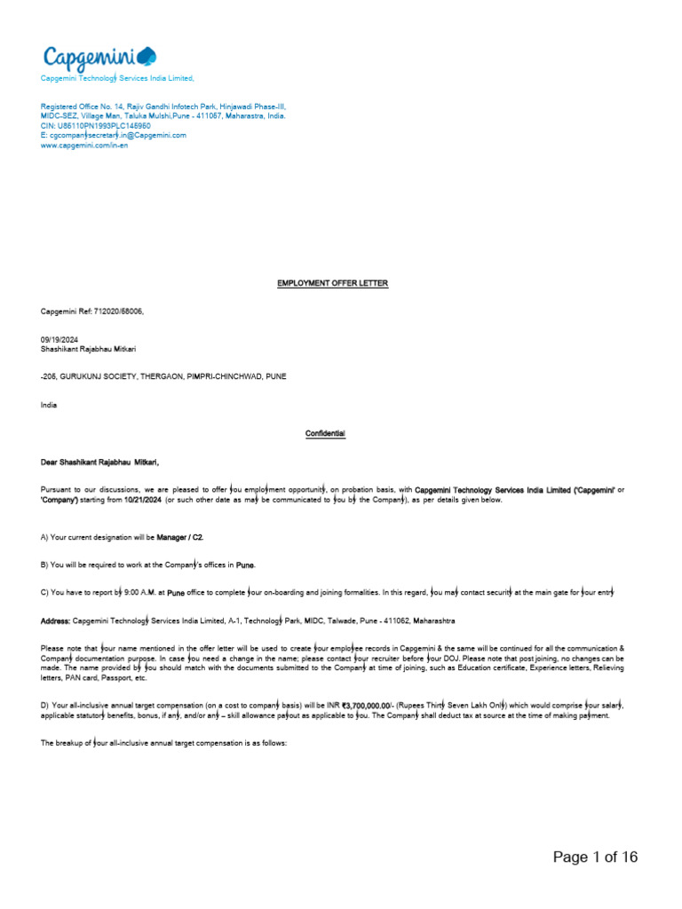 Offer Letter | PDF