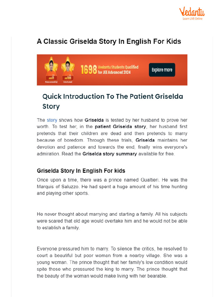 A Classic Griselda Story in English For Kids | PDF