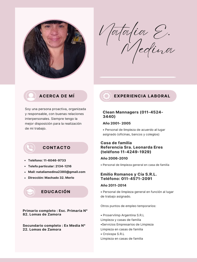 Curriculum Vitae Natalia Elizabeth Medina | PDF