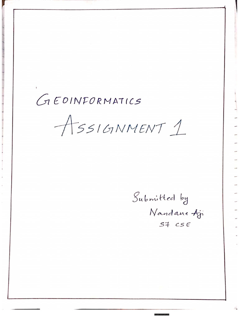 Geo Informatics - Assignment | PDF