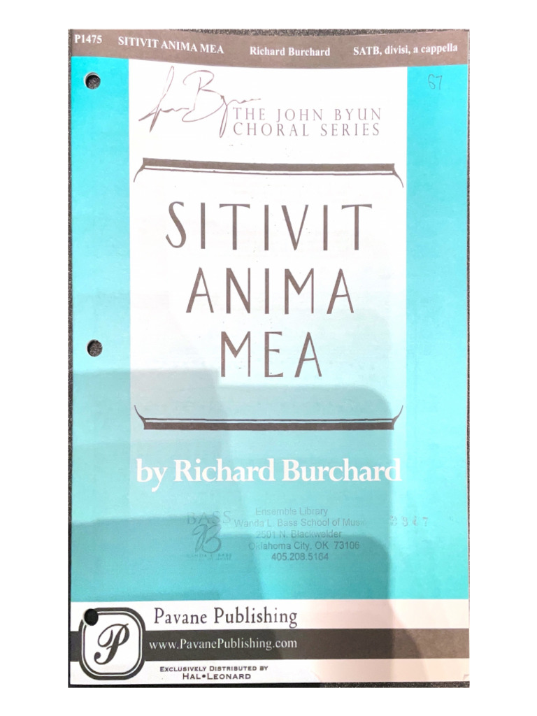 Sitivit Anima Mea | PDF