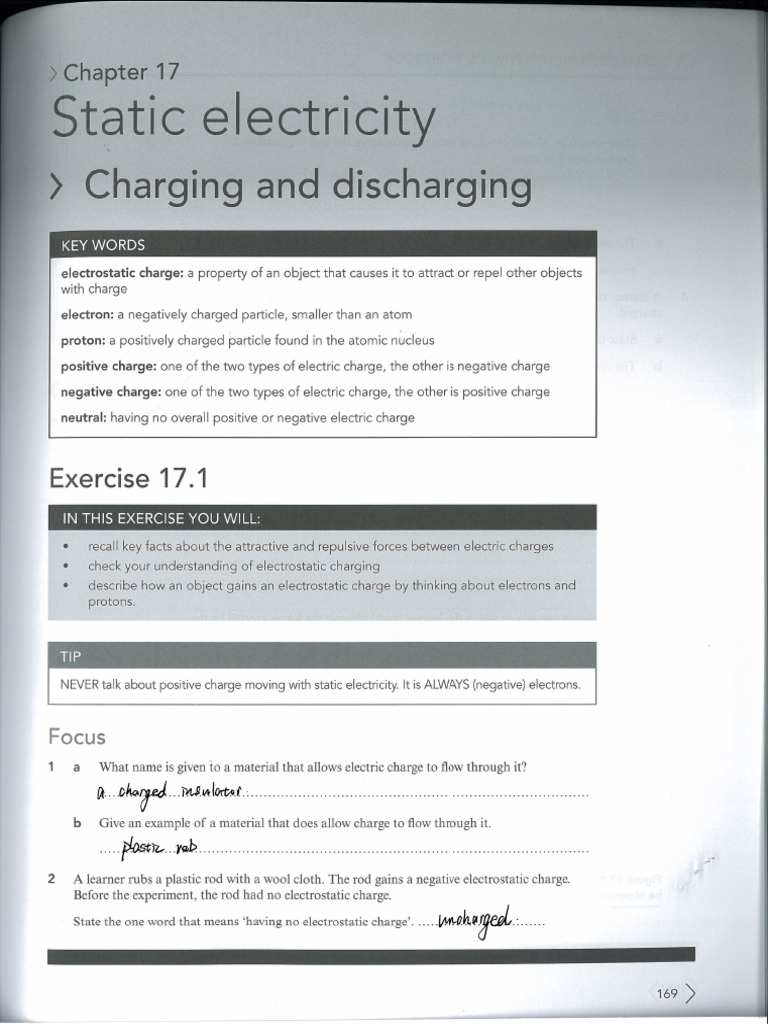 Chapter17 Static Electricity Workbook | PDF