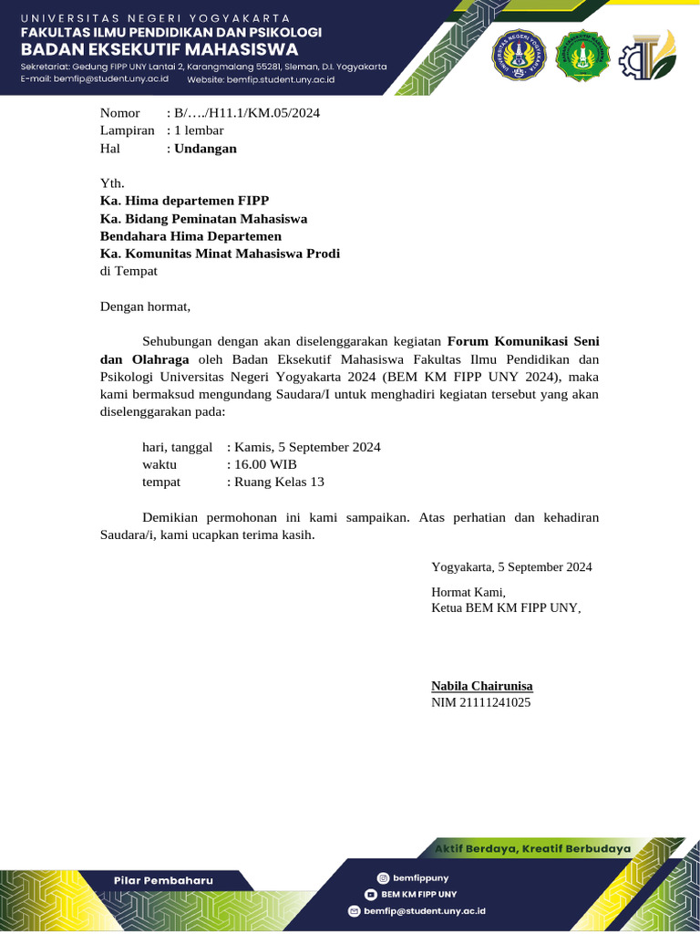 Undangan Ormawa | PDF