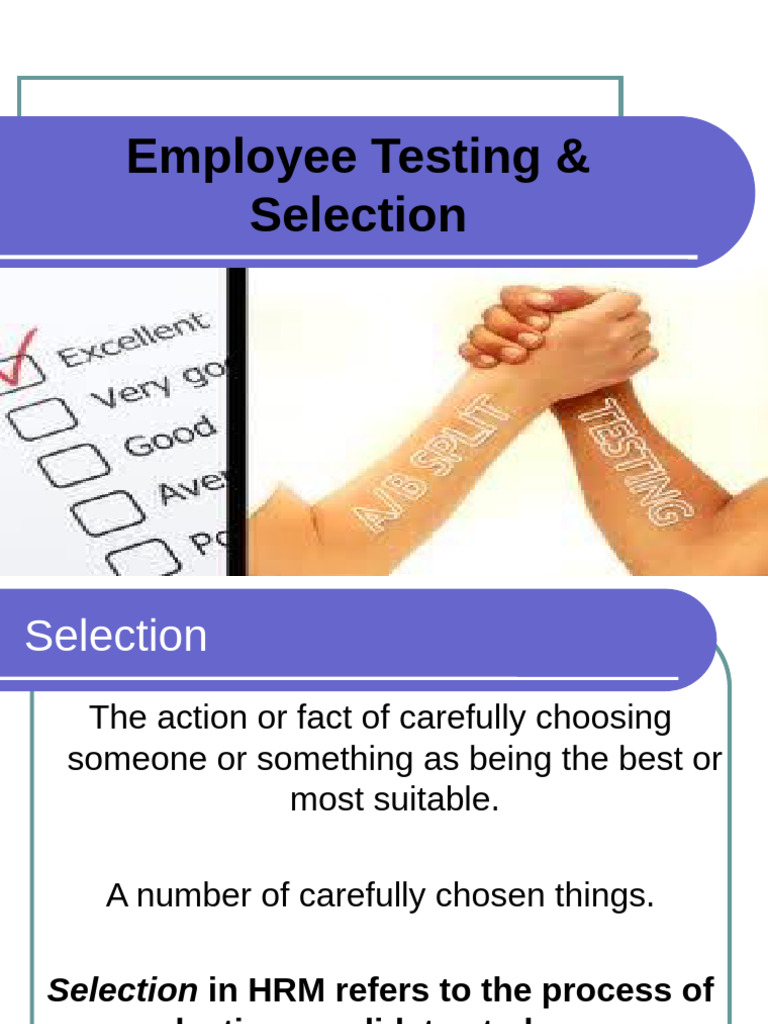Selection & Testing | PDF