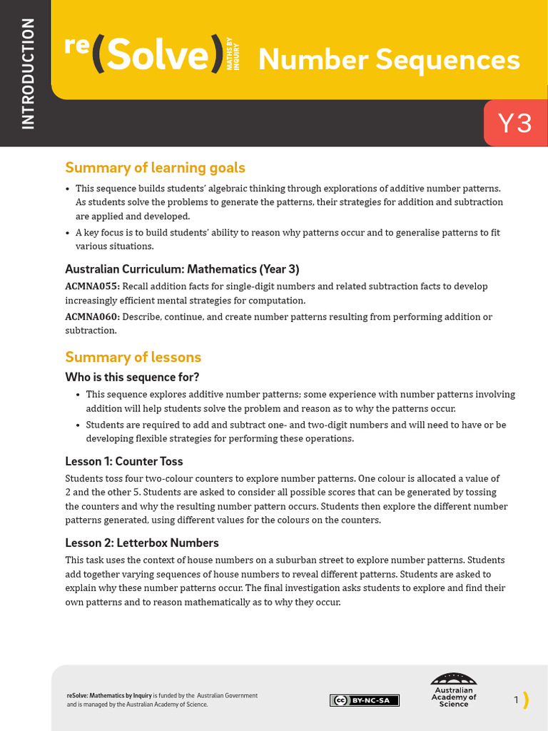 Number Sequences Sequence | PDF