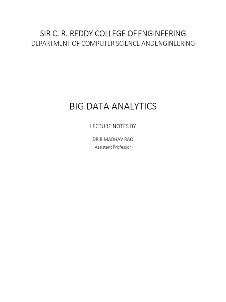 Big Data Analytics Course Material | PDF