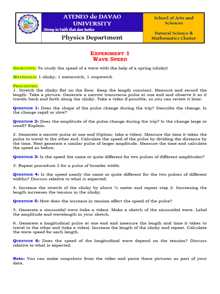 Wave Speed Experiment | PDF | Waves | Amplitude
