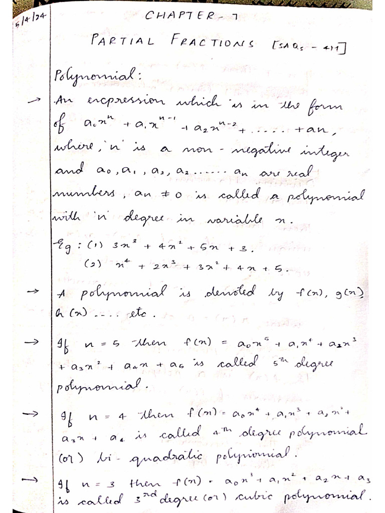 Partial Fractions Notes | PDF