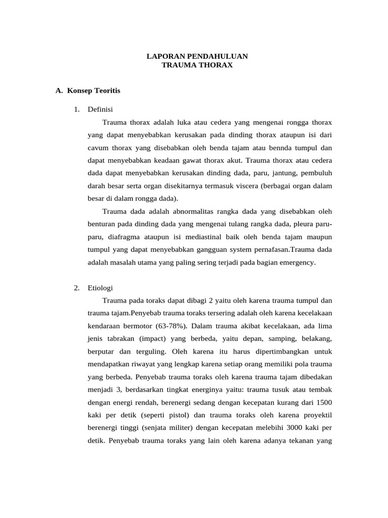 LP 1 Trauma THorax | PDF