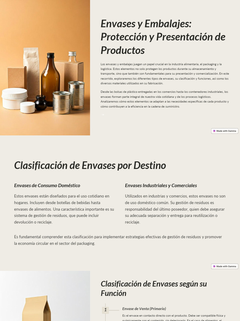 Tipos y Funciones de Envases y Embalajes | PDF | Gestión de residuos ...