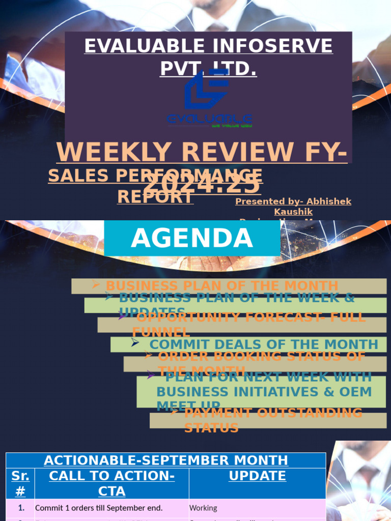 Evaluable Sales Weekly Business Review - 09092024 | PDF