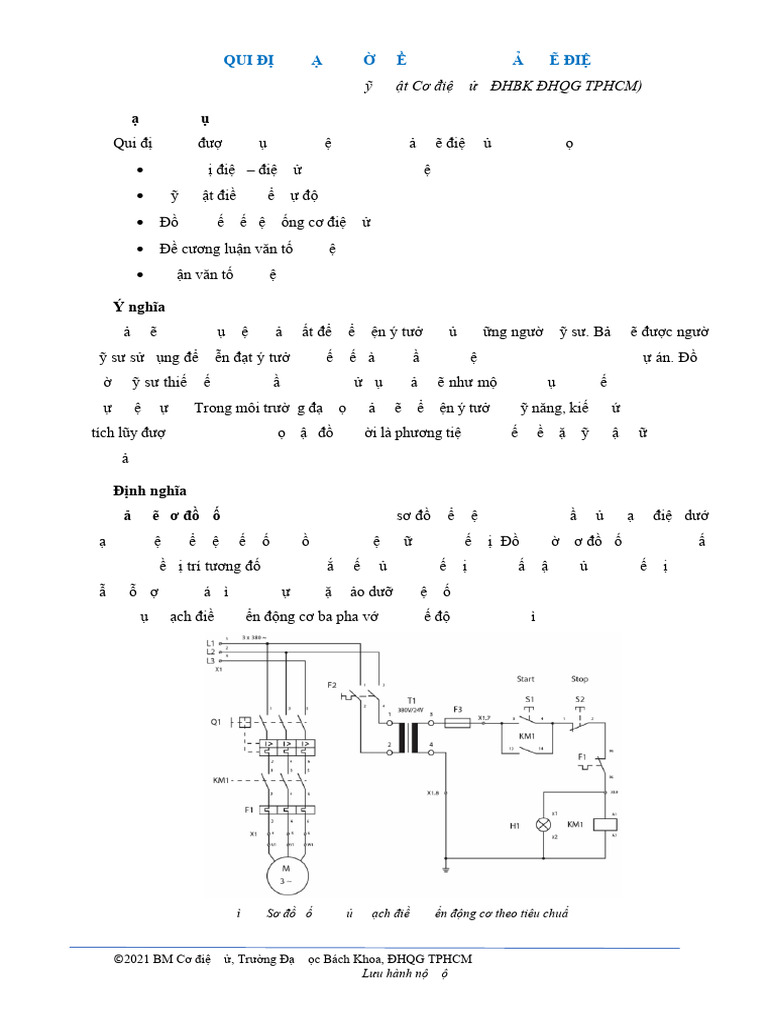 Qui Dinh Va Huong Dan Trinh Bay Ban Ve Dien 2021 - Revision | PDF