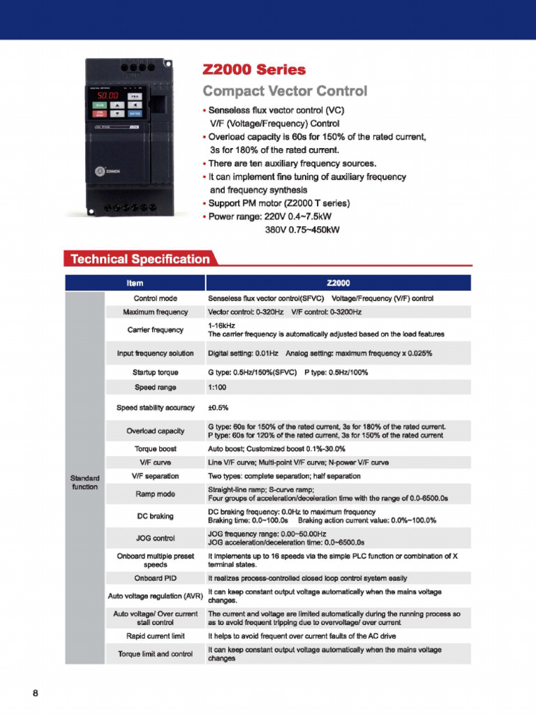ficha_tecnica_serie_Z2000 | PDF